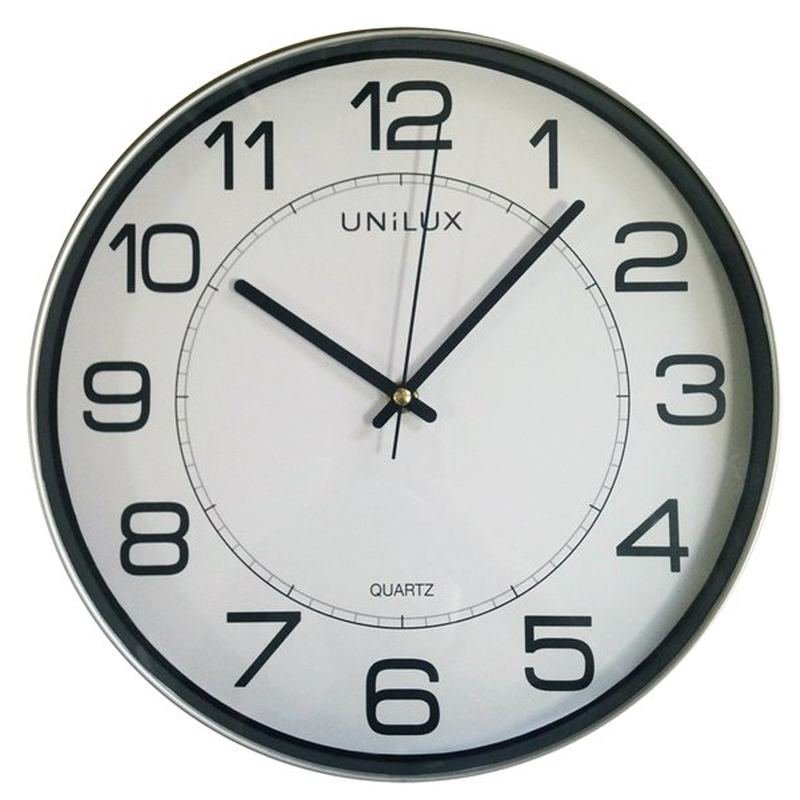 Unilux Magnet Clock - Analog vægur i Sølv - Diameter 30 cm